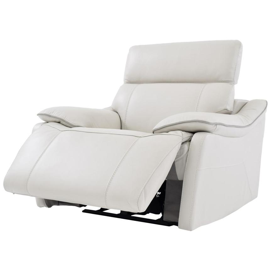 Austin Light Gray Leather Power Recliner | El Dorado Furniture