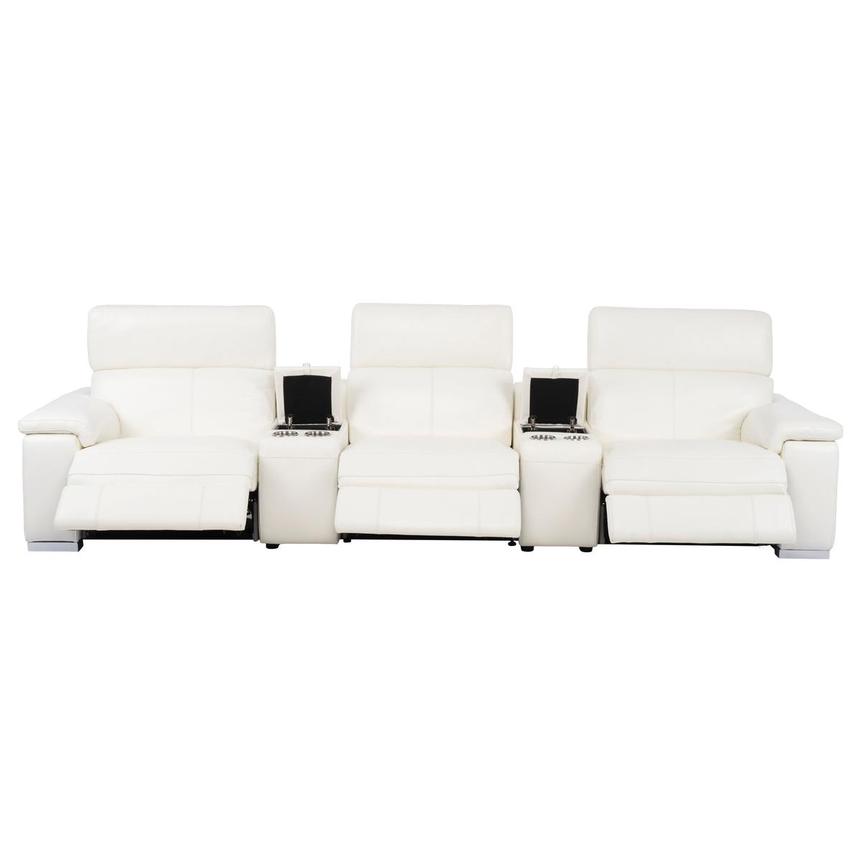 Charlie White Home Theater Leather Seating with 5PCS 3PWR El Dorado Furniture