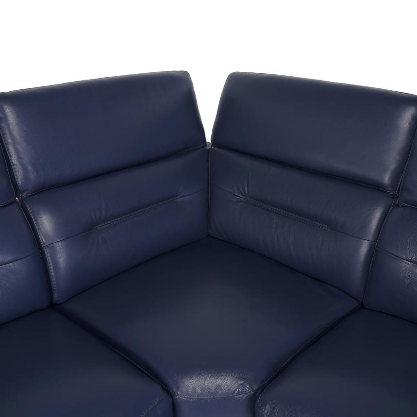 Anabel Blue Leather Power Reclining Sectional with 5PCS/3PWR | El ...