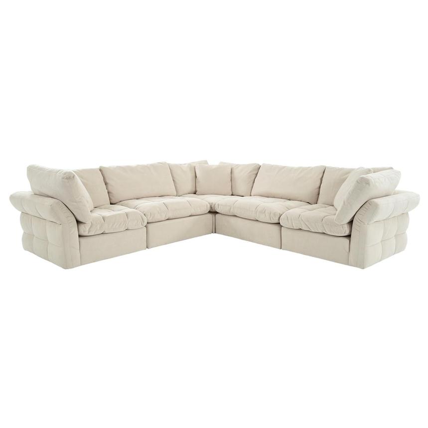 Francine Cream Corner Sofa with 5PCS/2 Armless Chairs | El Dorado Furniture