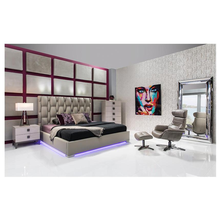 Livia Gray King Platform Bed | El Dorado Furniture