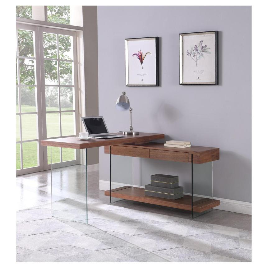 Cherish Walnut L-Shaped Desk | El Dorado Furniture