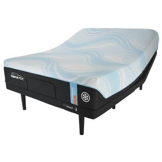 LuxeBreeze Firm Queen Mattress w Ergo ProSmart Powered Base by Tempur Pedic El Dorado Furniture