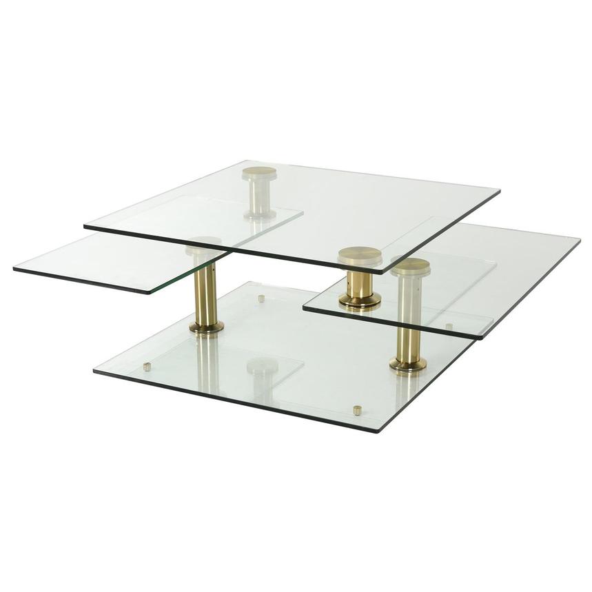Square Clear Gold Motion Coffee Table | El Dorado Furniture